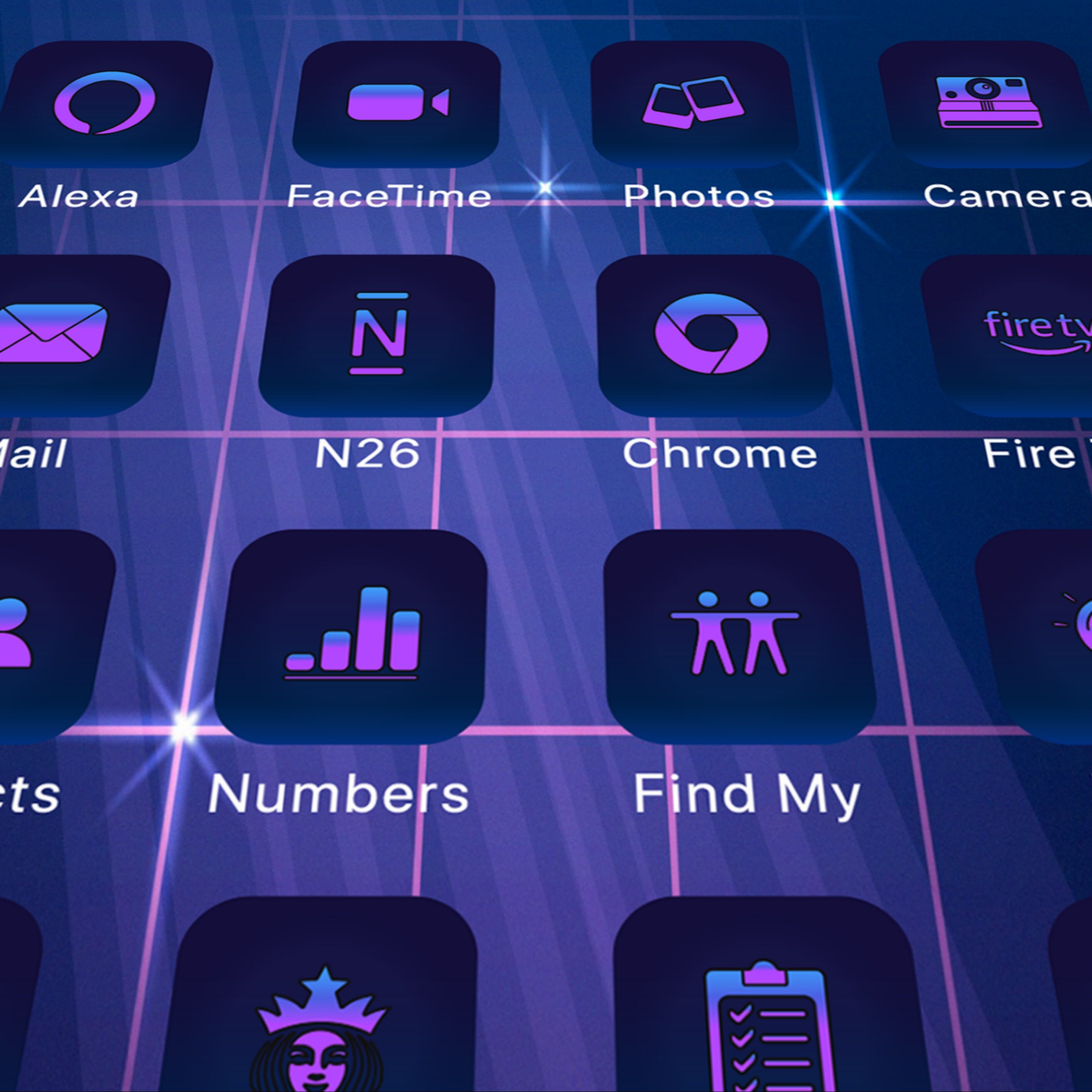 Retro Futuristic 2 Palette Ios 14 Icon Pack for Iphone & | Etsy