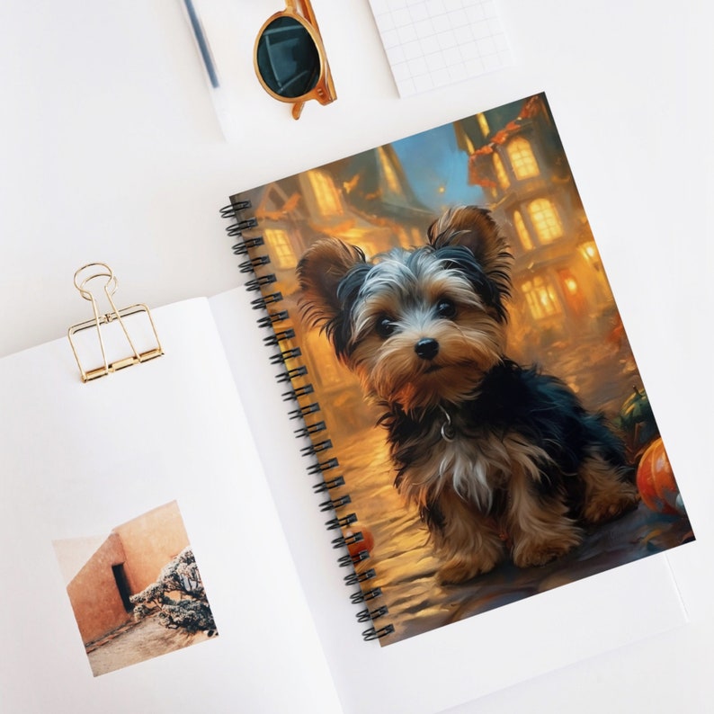 Cute Little Yorkie Puppy A Halloween Design Fall/autumn With Pumpkin ...