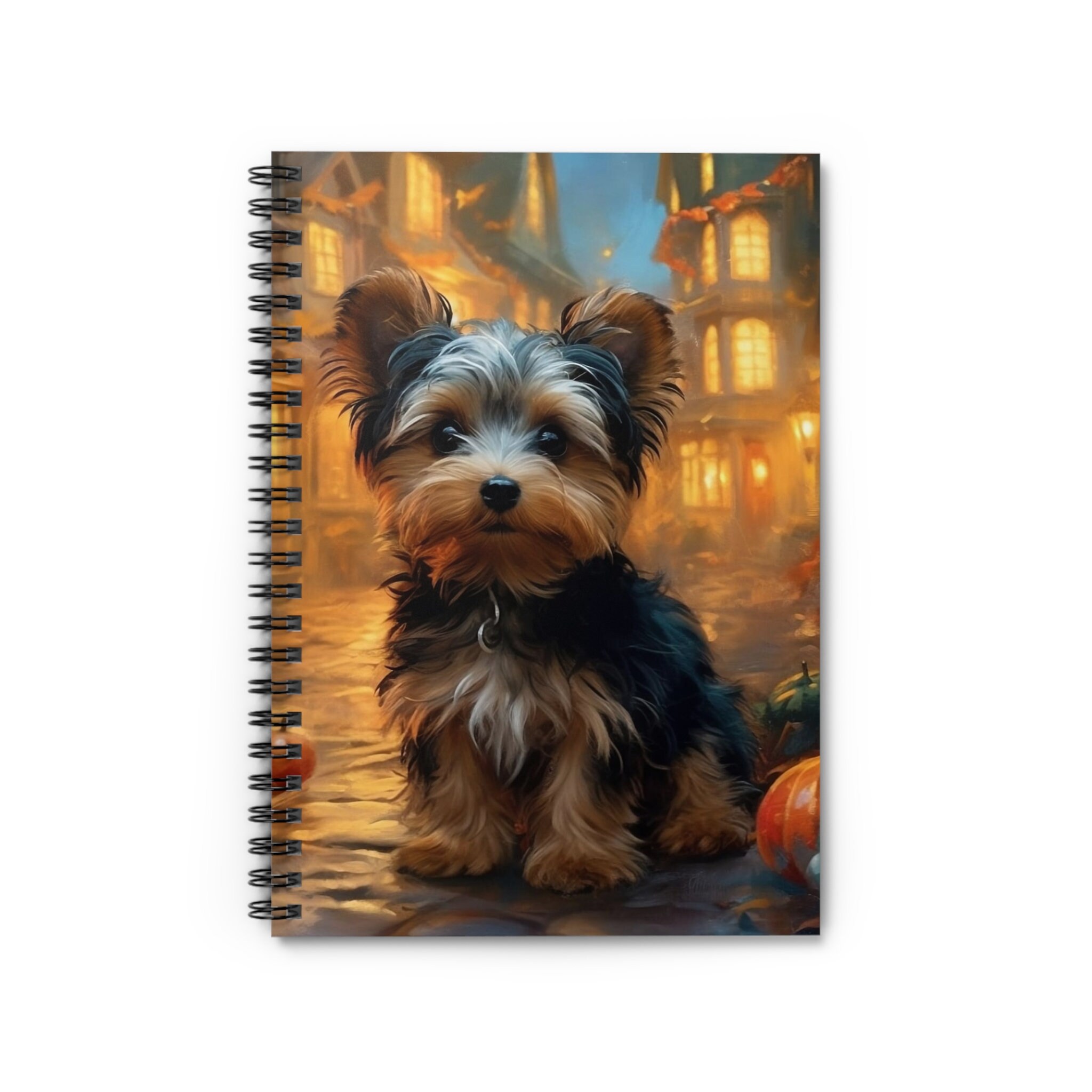 Cute Little Yorkie Puppy A Halloween Design Fall/autumn With Pumpkin ...