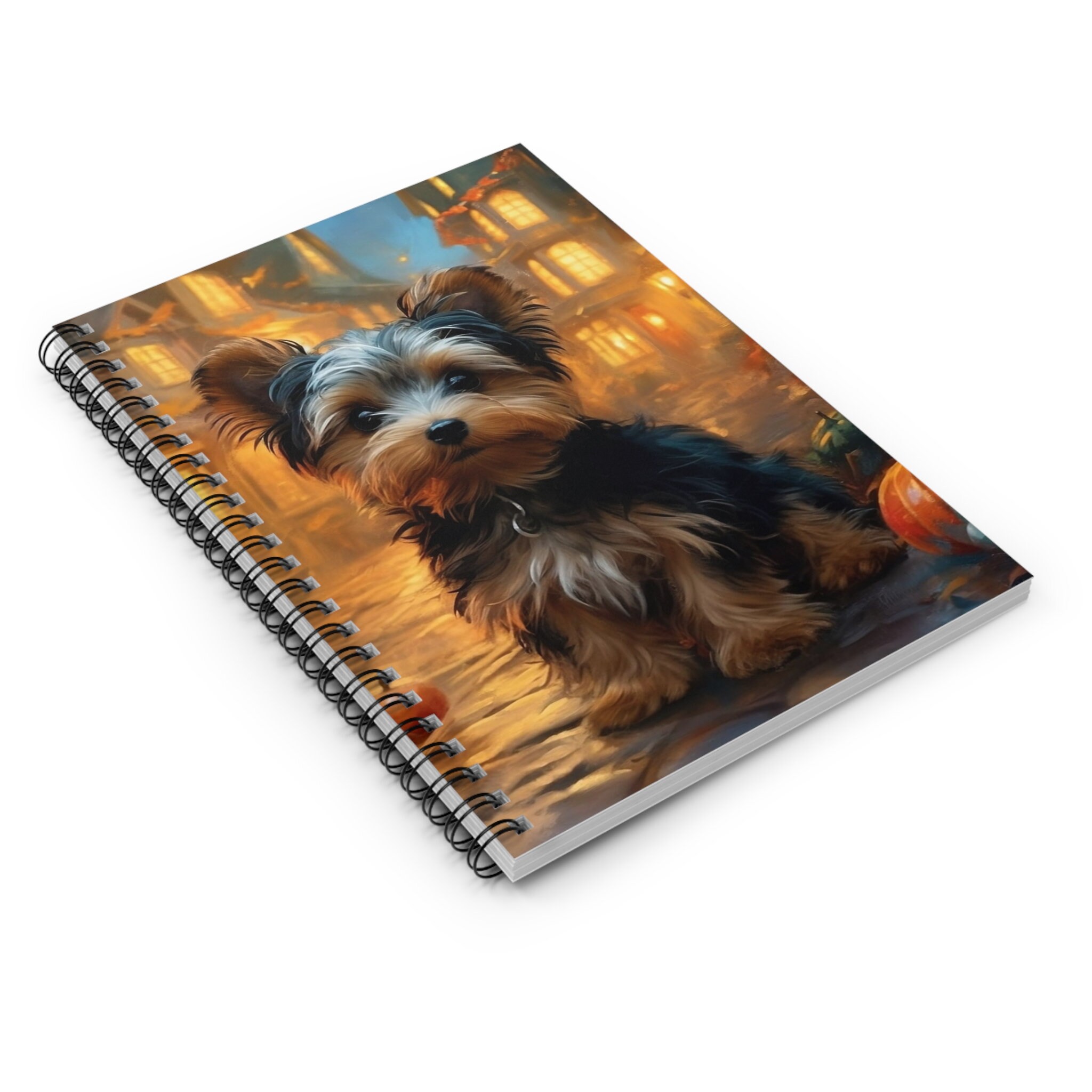 Cute Little Yorkie Puppy A Halloween Design Fall/autumn With Pumpkin ...
