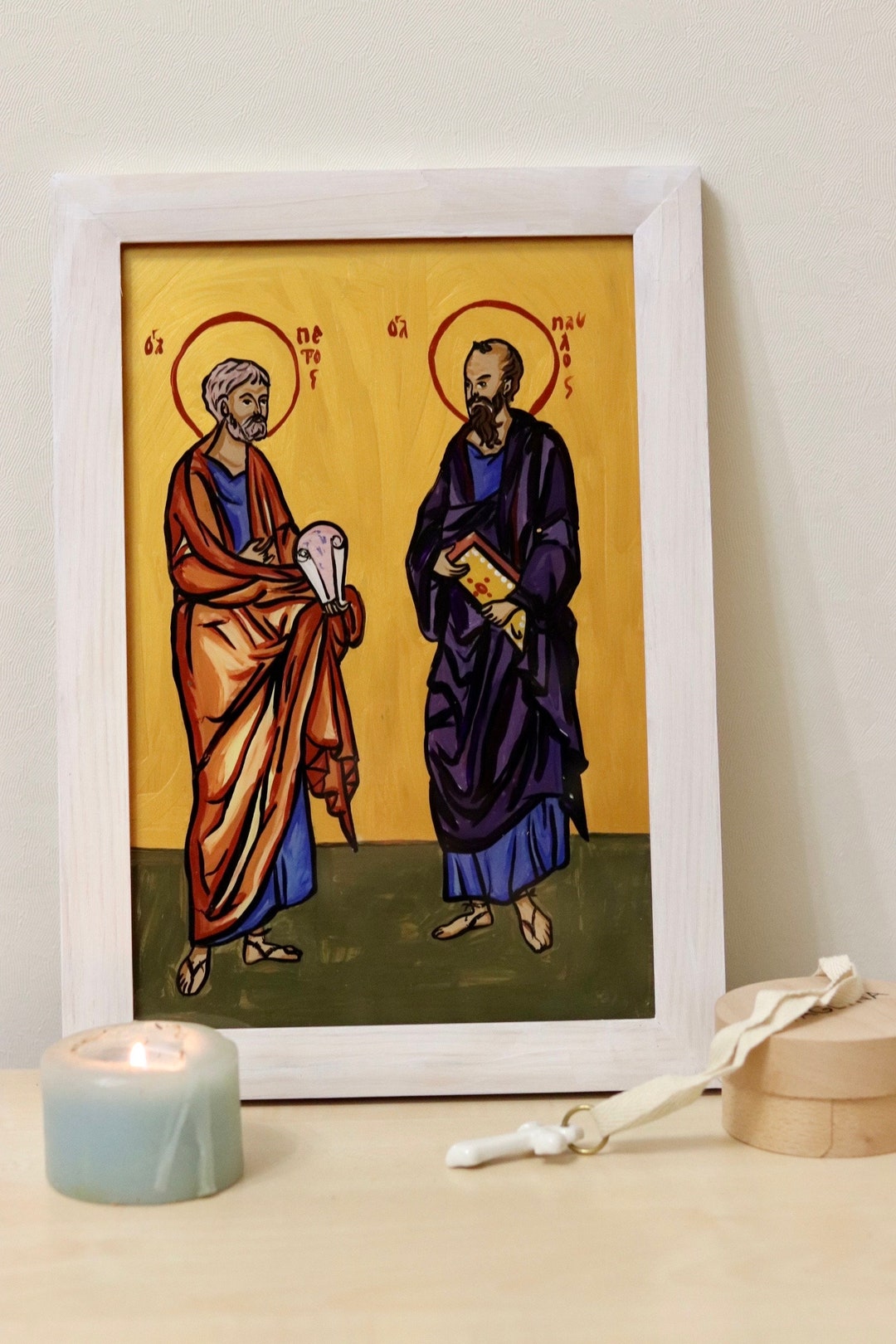 Saint Icon of Apostles Peter and Paul, Religious Painting Icon ...