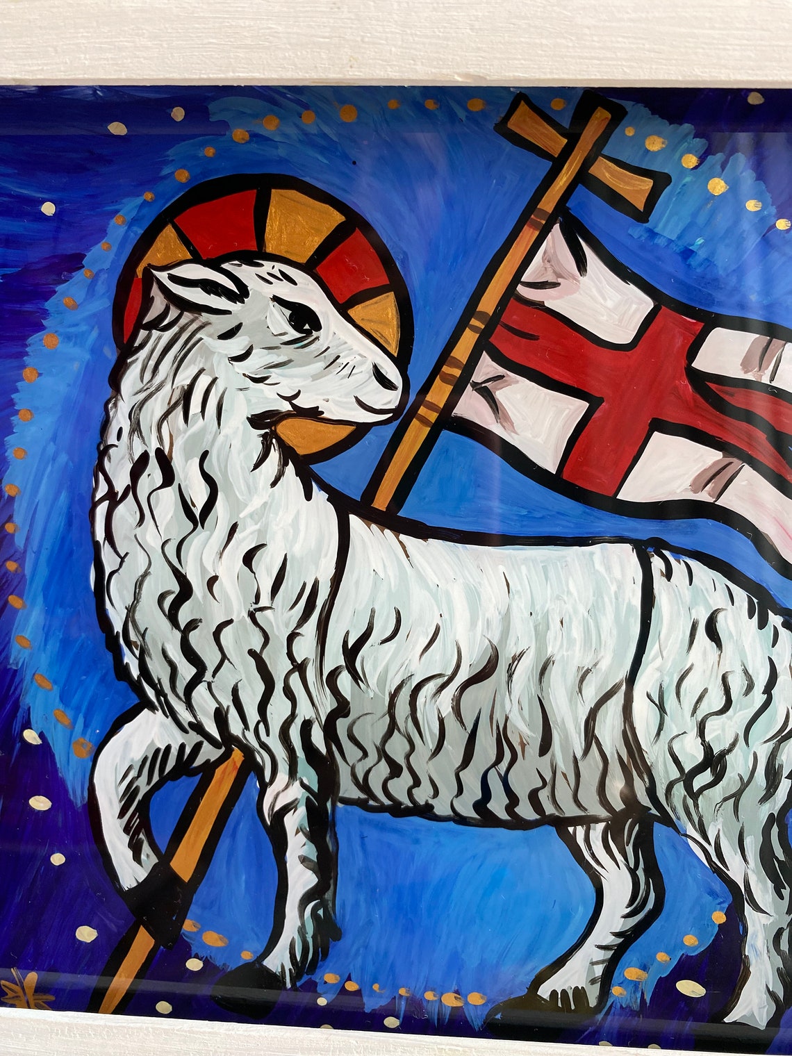 Lamb of God Icon Religious Christian Hand Painted Icon Agnus - Etsy