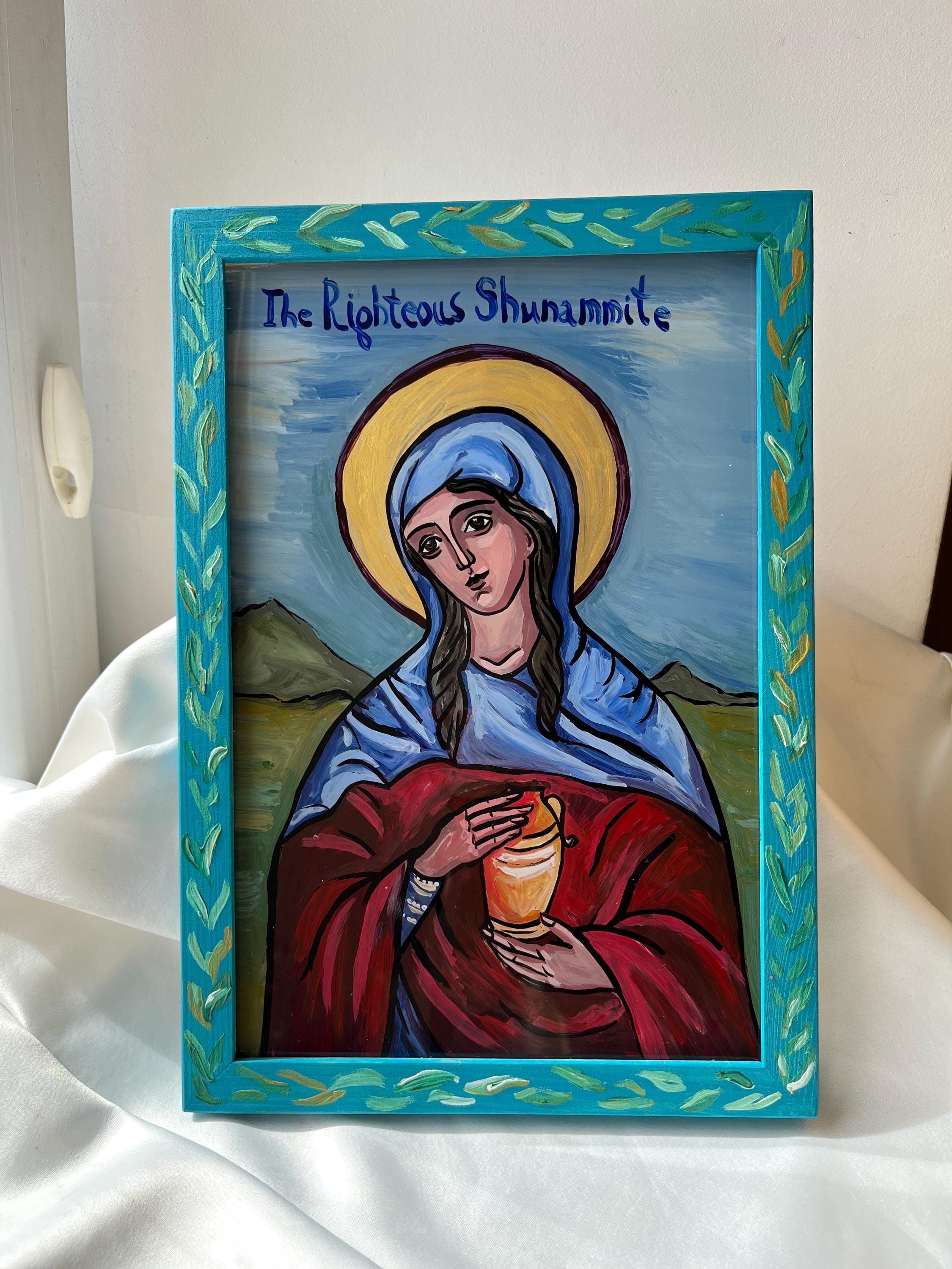 Shunammite Woman Icon, Women of the Bible , Religious Handwritten Icon ...