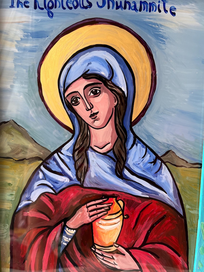 Shunammite Woman Icon, Women of the Bible , Religious Handwritten Icon ...
