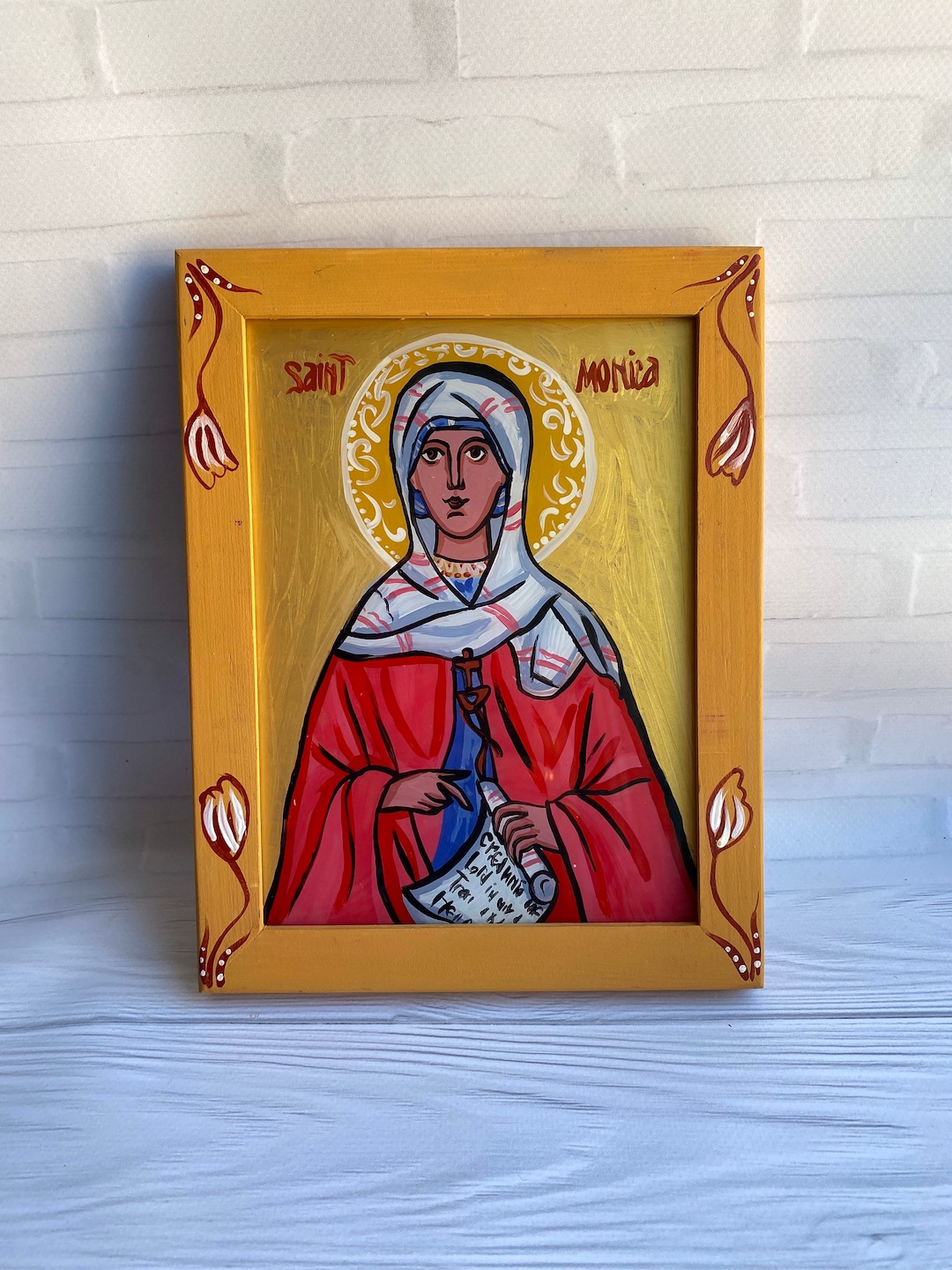 Saint Monica Icon, Religious Catholic Icons, Handmade Greek Orthodox ...