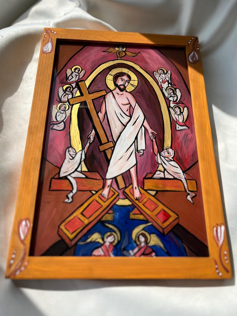 Resurrection Coptic Icon, Old Ethiopian Christian Icon, Easter Icon ...