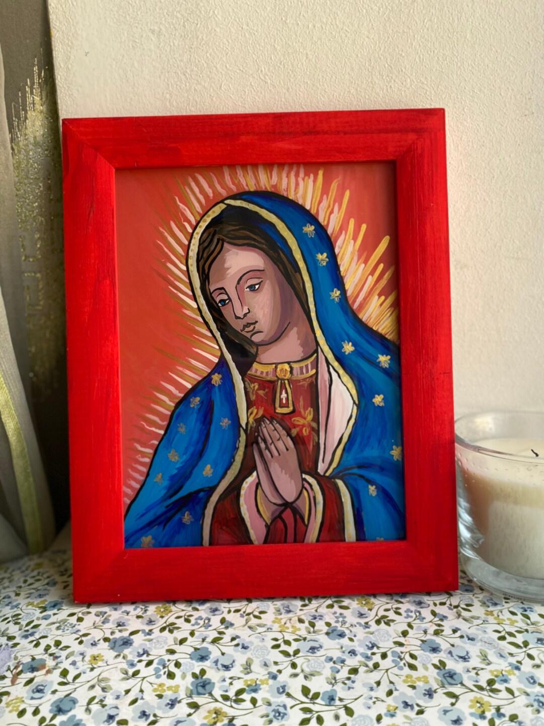 Our Lady of Guadalupe Icon Virgin of Guadalupe Painting Folk - Etsy
