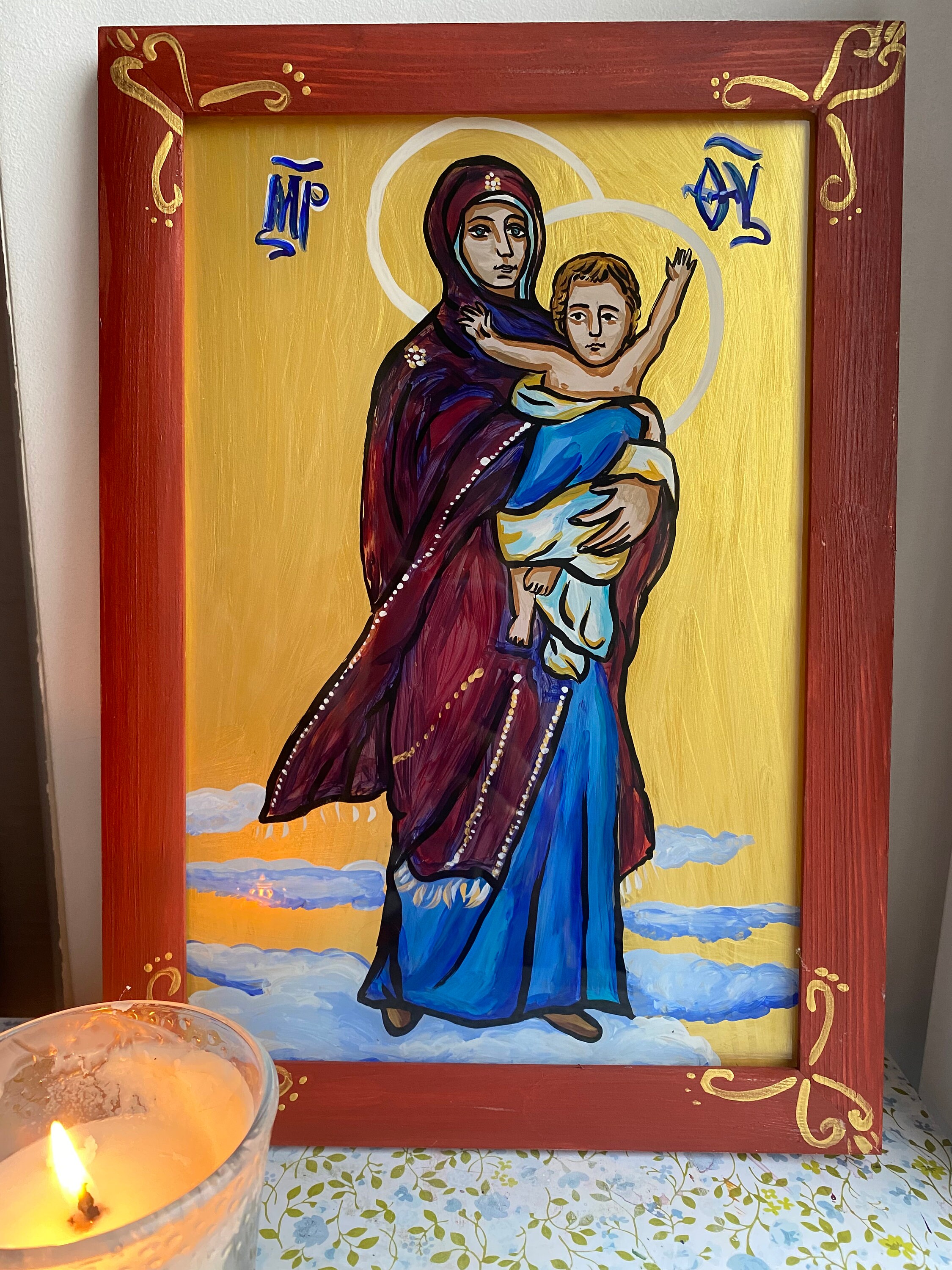 Virgin Mary With Jesus Christ Icon Mother of God With the - Etsy