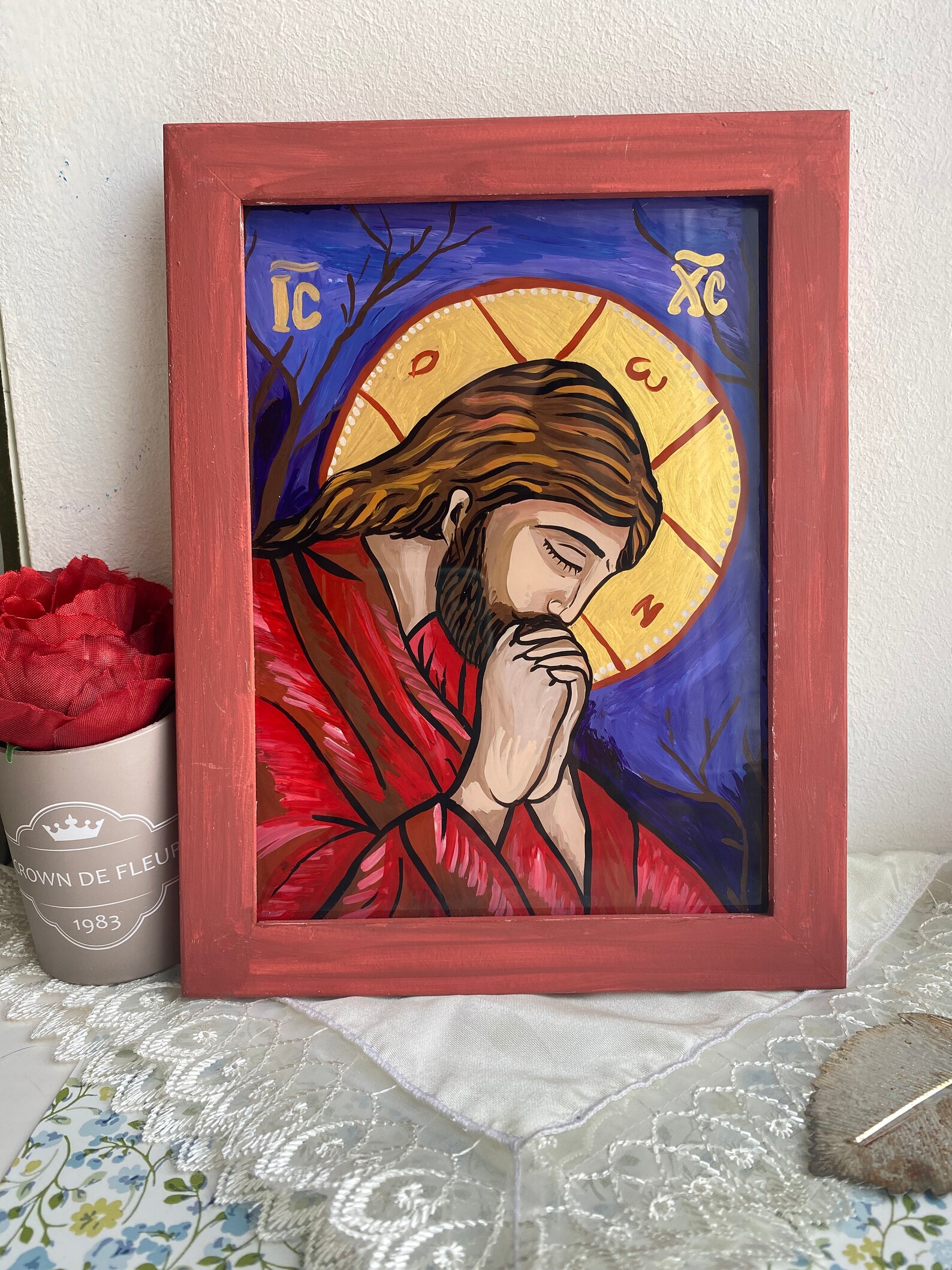 Jesus Praying Icon Orthodox Hand Painted Icon Ukrainian | Etsy