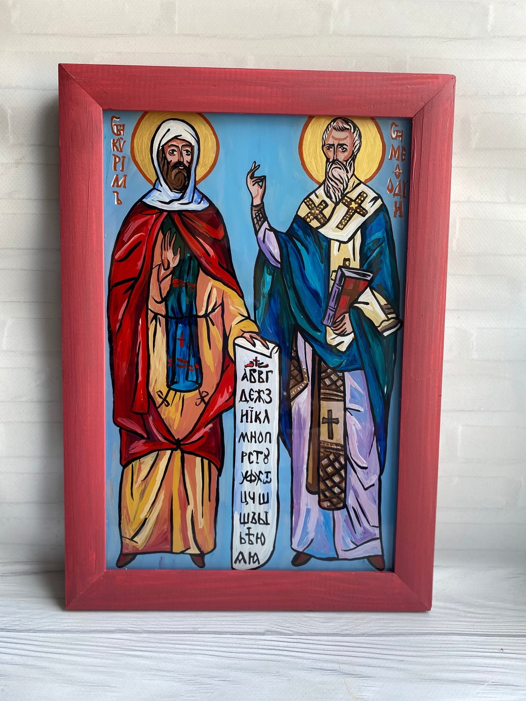 Saint Cyril and Methodius, Orthodox Handpainting Icon, Religious Art ...