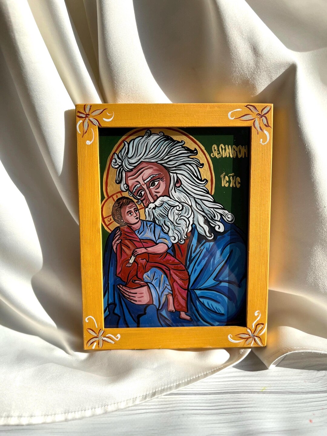 St. Simeon the God-receiver Icon, Gift for Baptism, Orthodox Painter ...