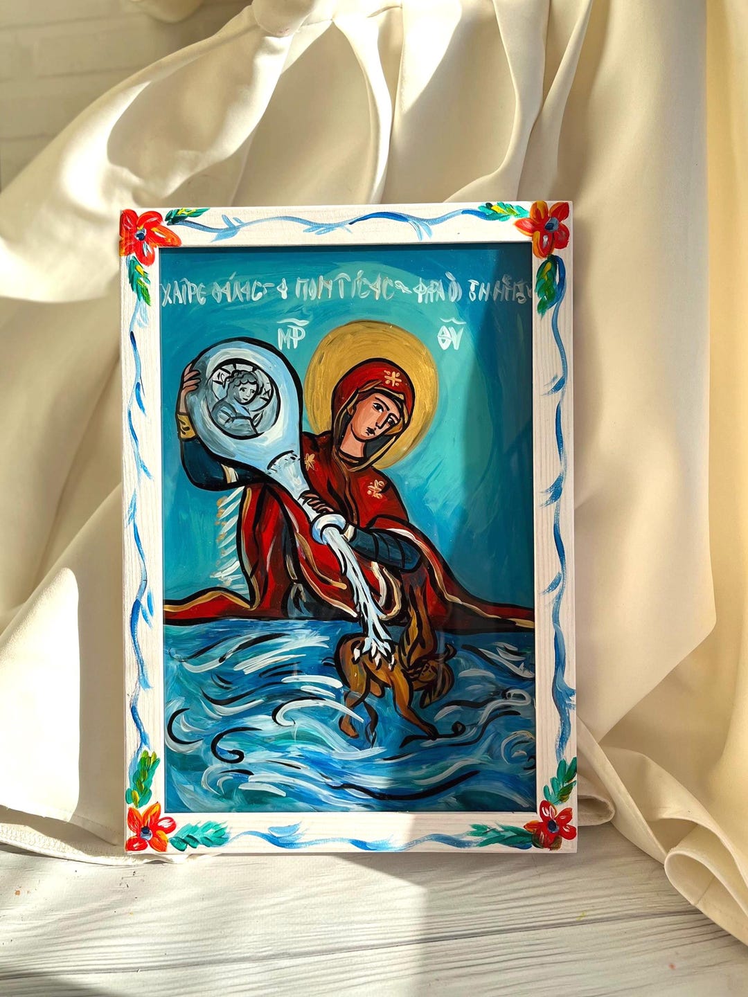 Blessed Virgin Mary Drives Away Evil Thoughts – Hand Painted Christian ...