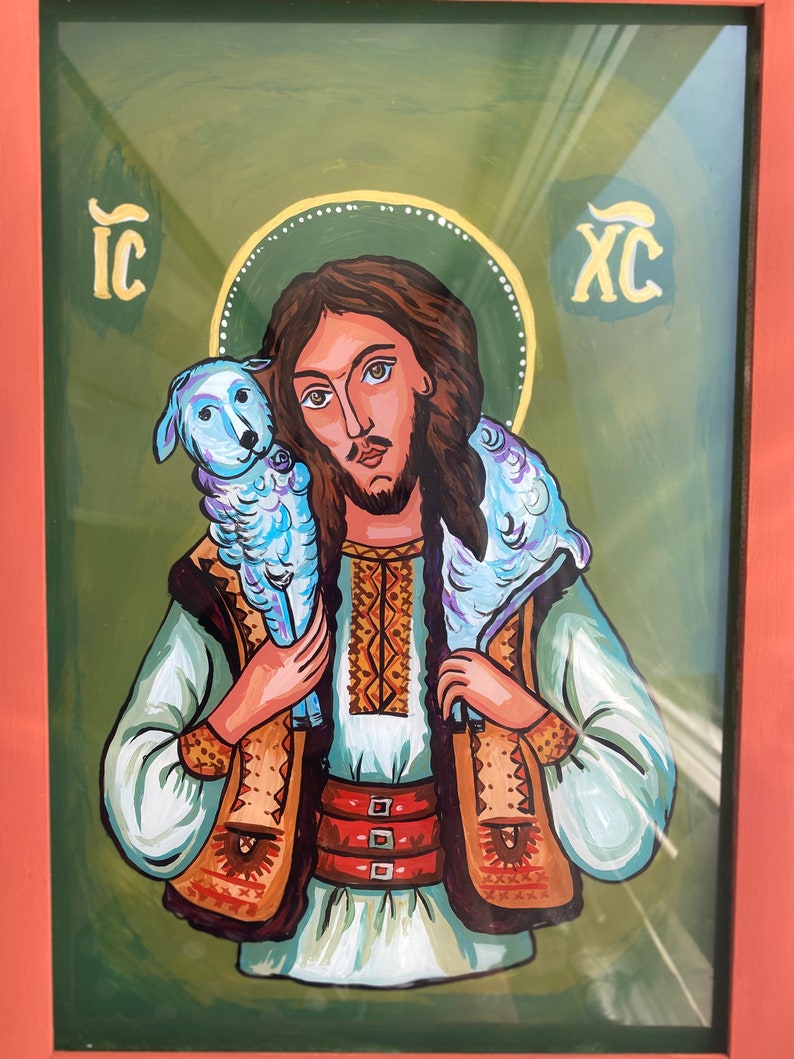 Jesus Christ Ukrainian Gutsul Hand Painted Glass Icon A Good - Etsy