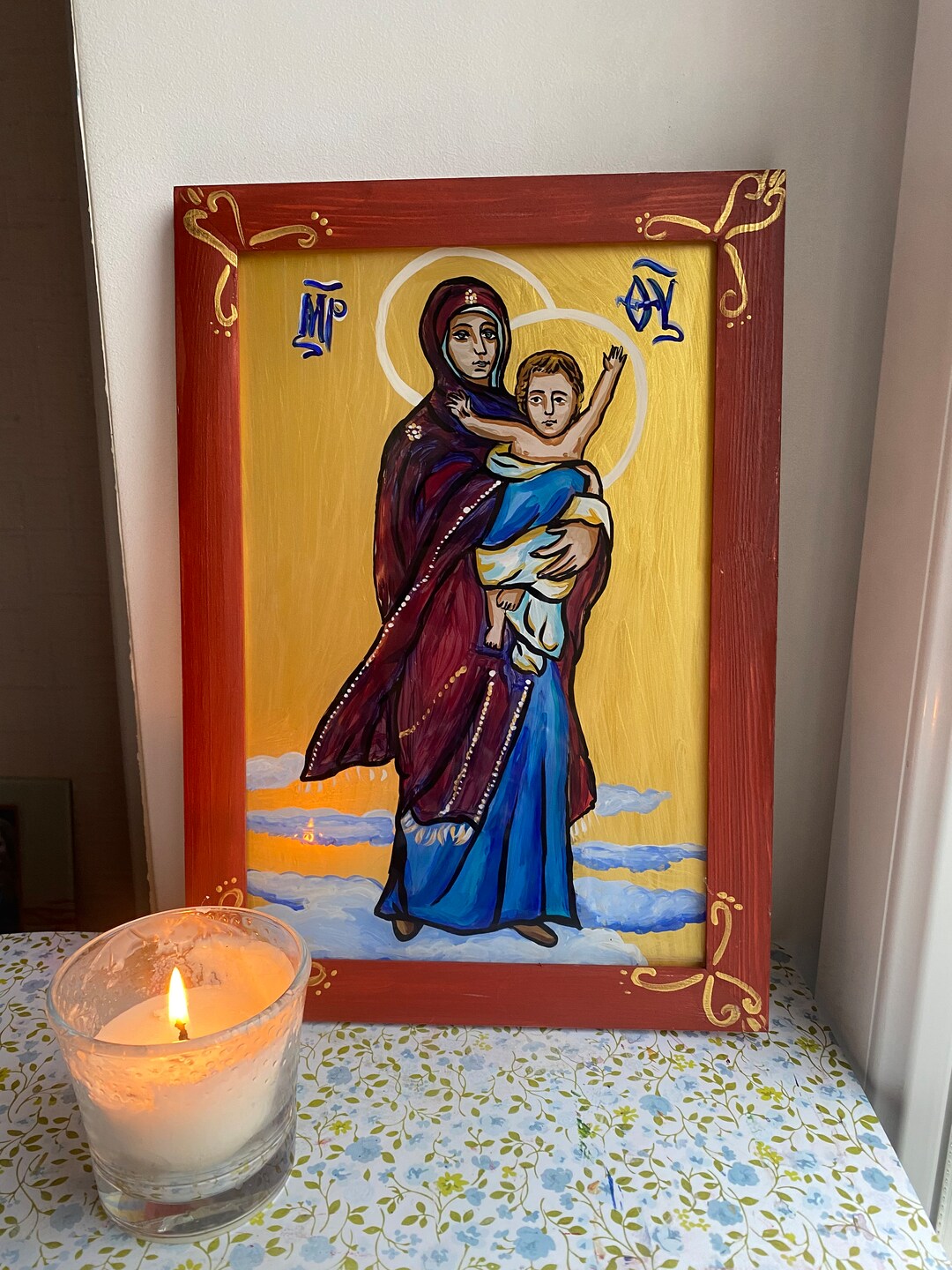 Virgin Mary With Jesus Christ Icon, Mother of God With the Infant ...
