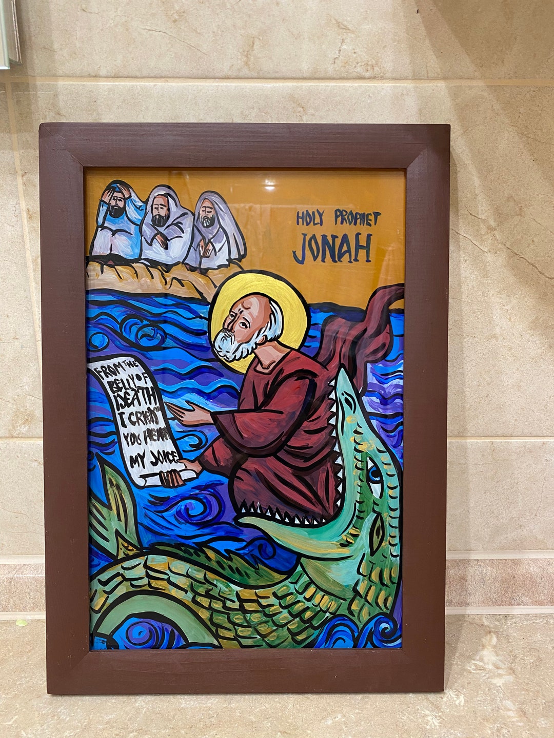 Holy Prophet Jonah and the Whale, Saint Jonah Icon, Christian Saint ...