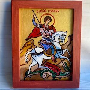 Saint George and the Dragon, Orthodox Icon of Saint George ...