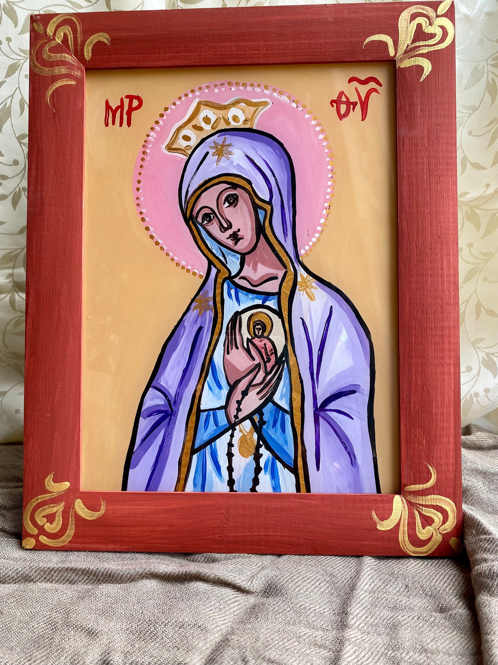 Icon Our Lady of Fatima Catholic Christian Hand painted icon | Etsy