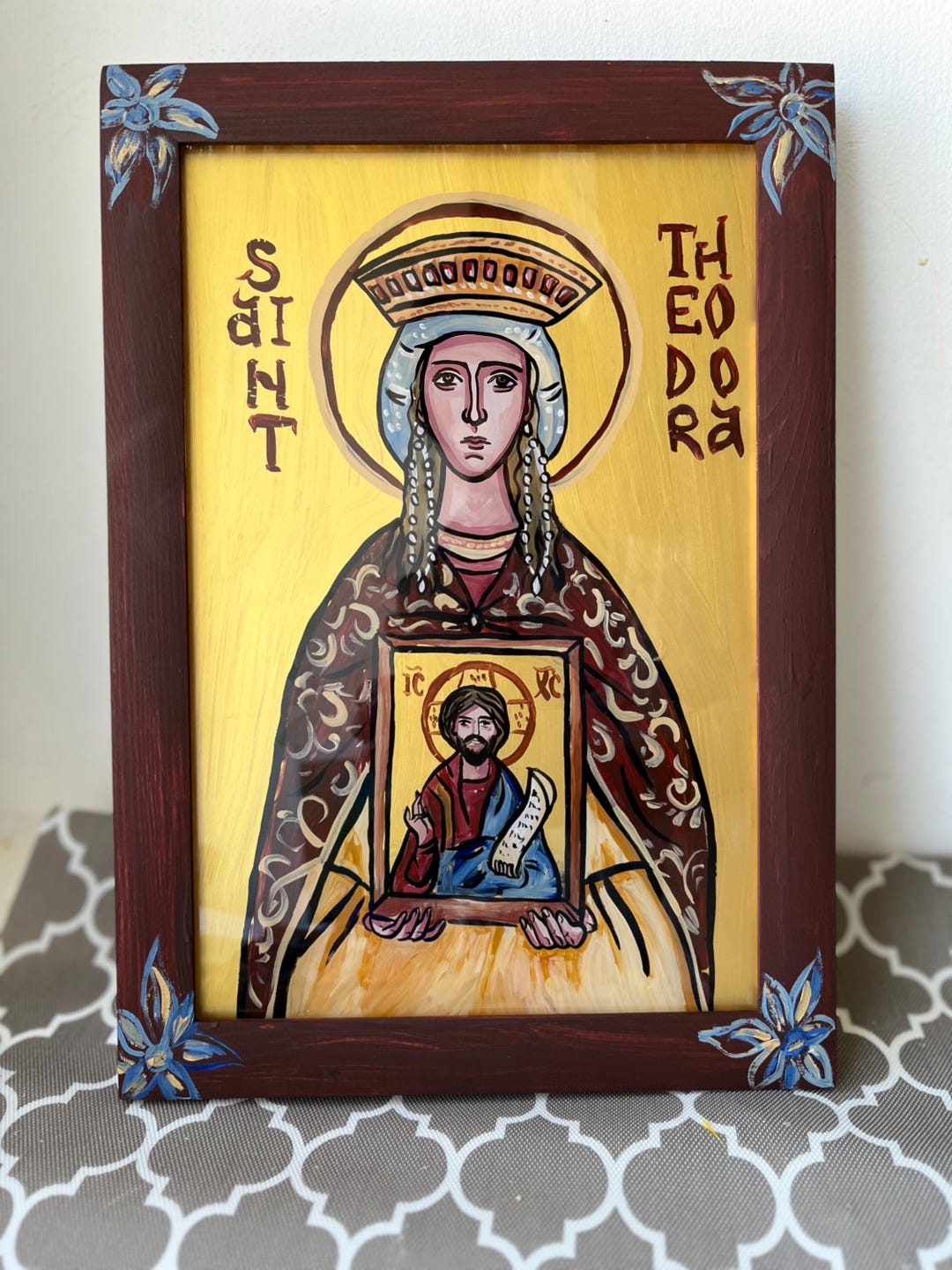 Saint Theodora the Empress Augusta Icon- Orthodox Byzantine Handwritten ...