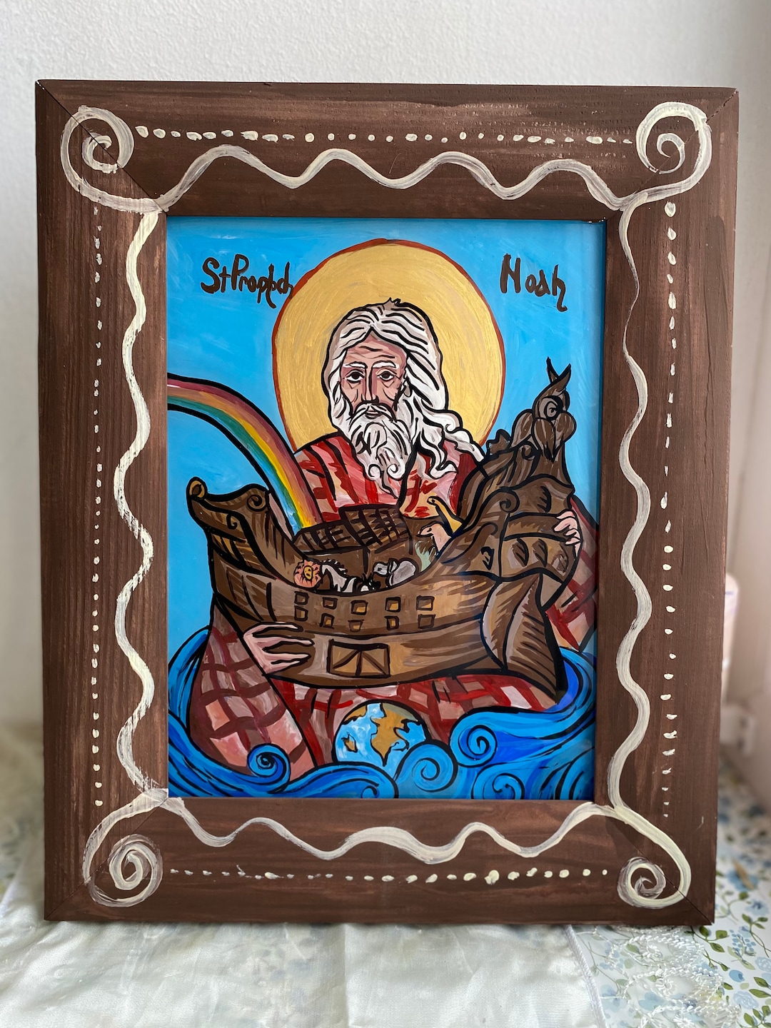 Saint Noah Prophet Painting, Orthodox Rare Icon, Hand Painted Icon ...
