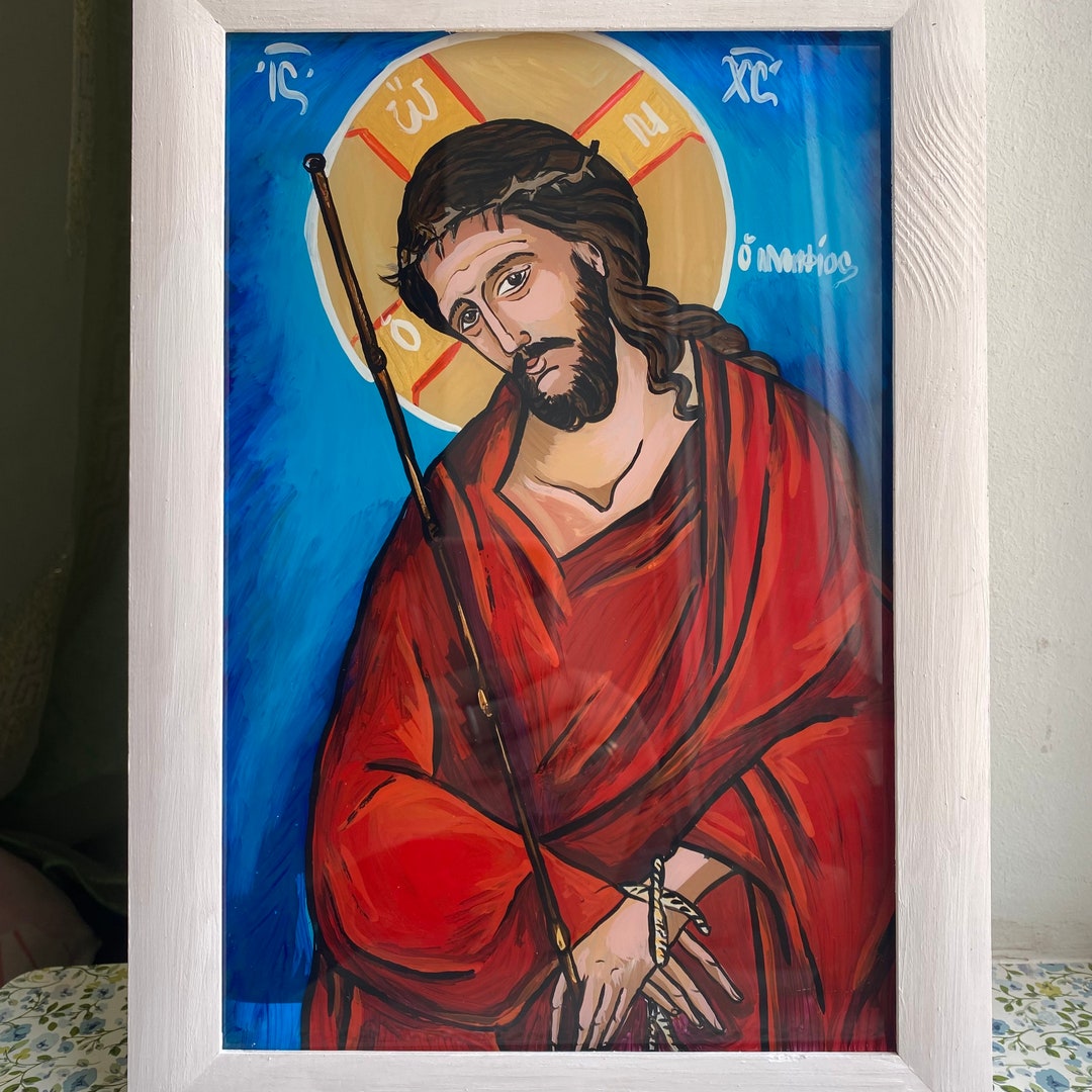 Jesus Christ Icon Hand Painted Icon Handmade Rare Icon - Etsy