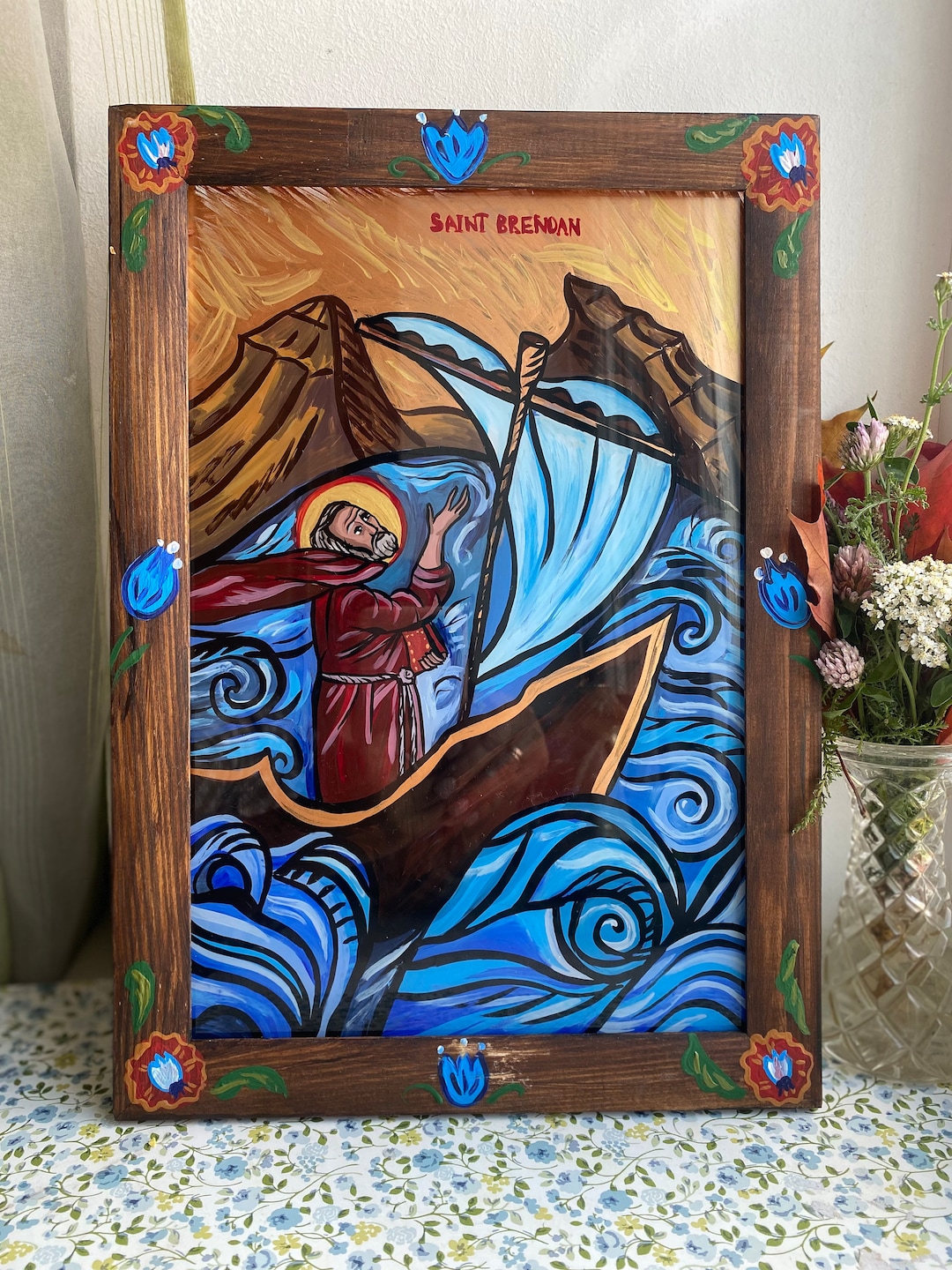 Saint Brendan, Handpainted Icon, Catholic Irish Saint, Byzantine ...