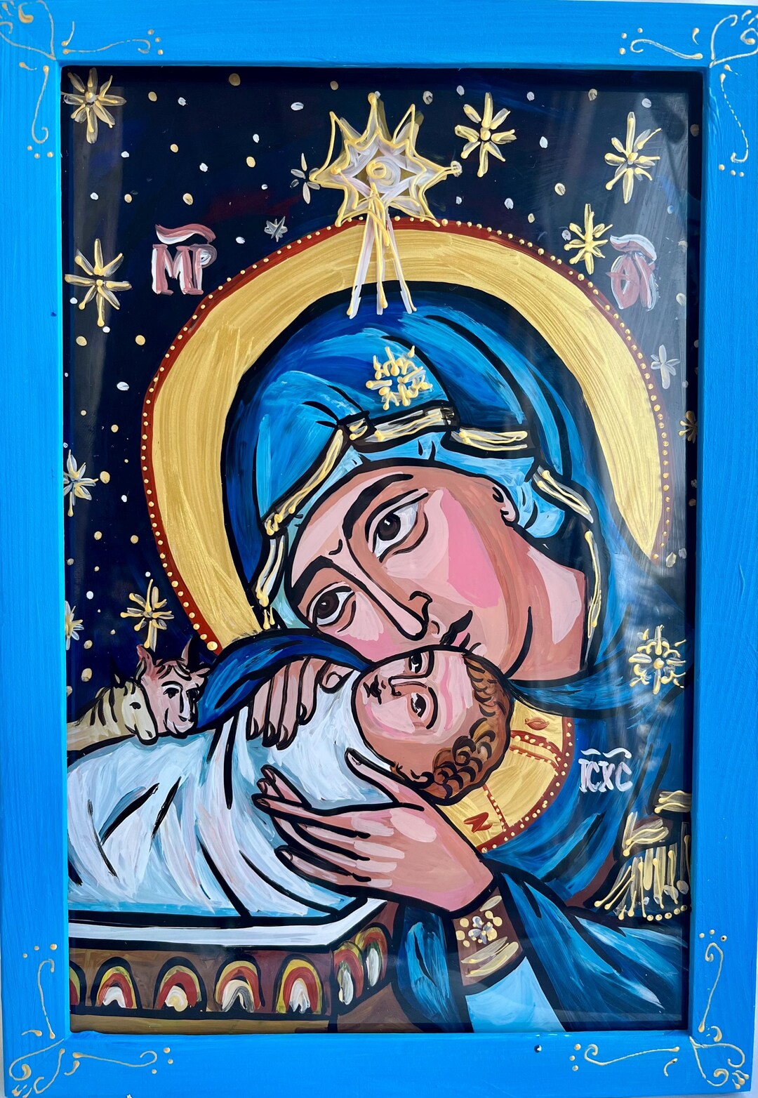 Nativity of Jesus Christ, Hand Painted Orthodox Icon, Byzantine Icon ...