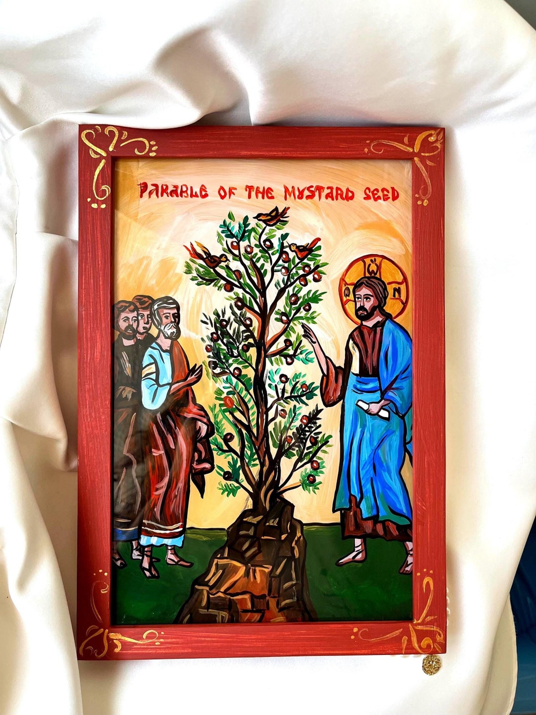 Parable of the Mustard Seed,jesus Christ Christian Icon , Hand Painted ...