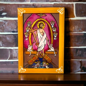 Resurrection Coptic Icon, Old Ethiopian Christian Icon, Easter Icon ...