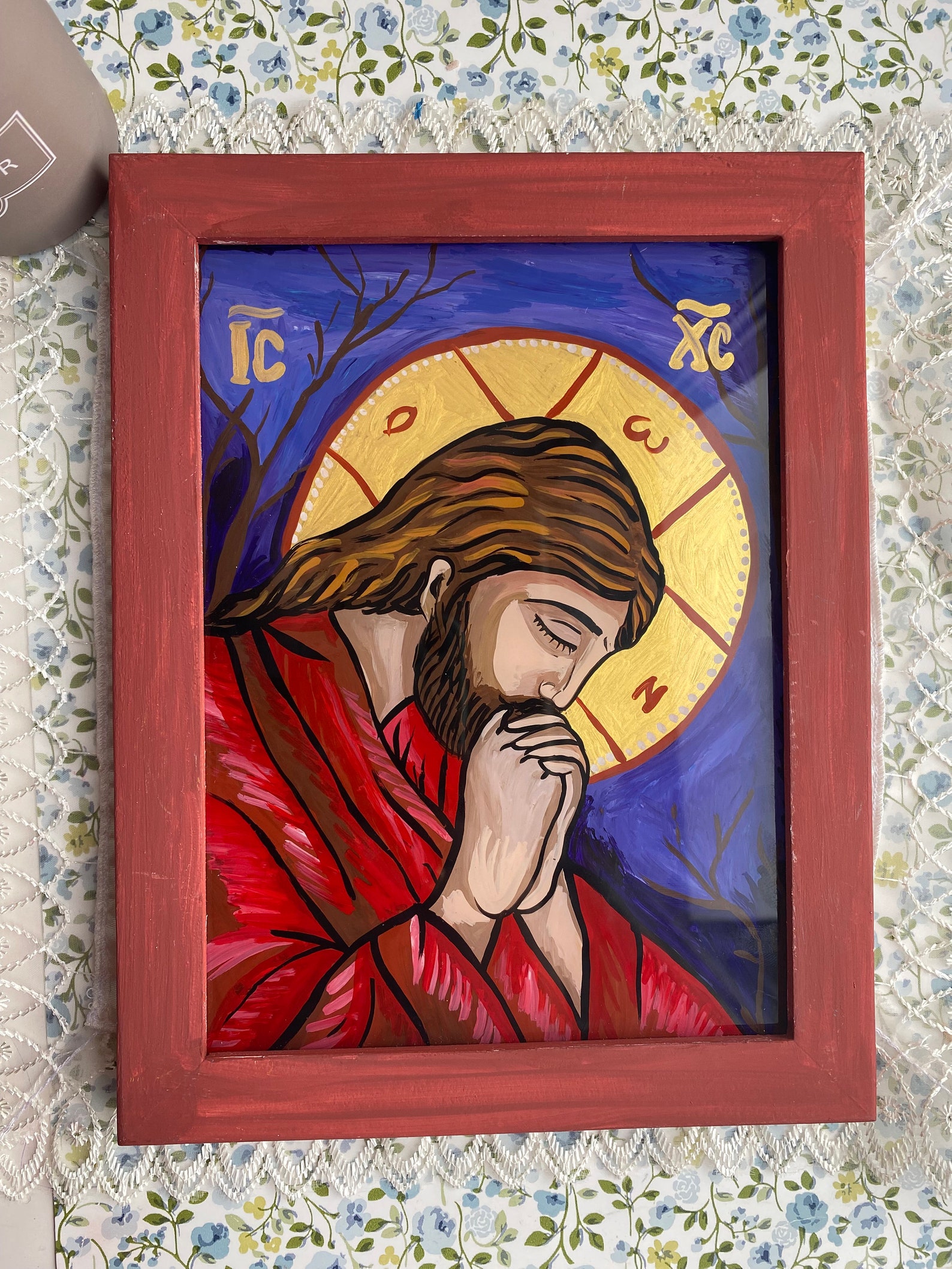 Jesus Praying Icon Orthodox Hand Painted Icon Ukrainian | Etsy