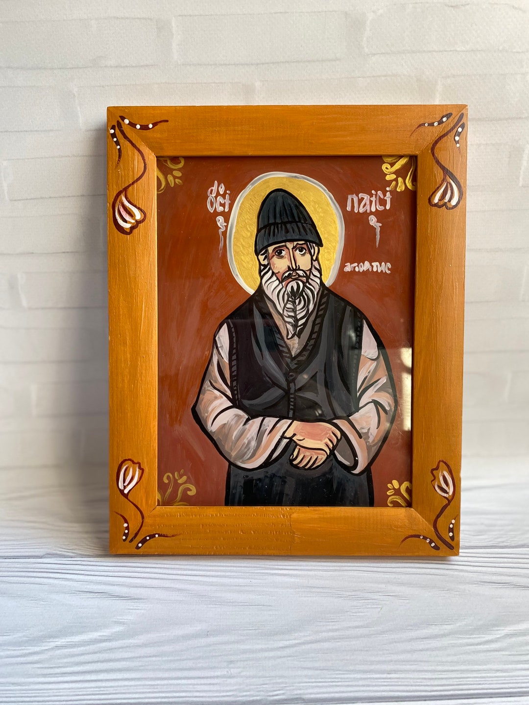 Saint Paisios of Mount Athos, Hand Painted Religious Artwork, Orthodox ...