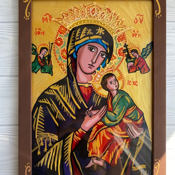 Virgin Mary Icon - Etsy