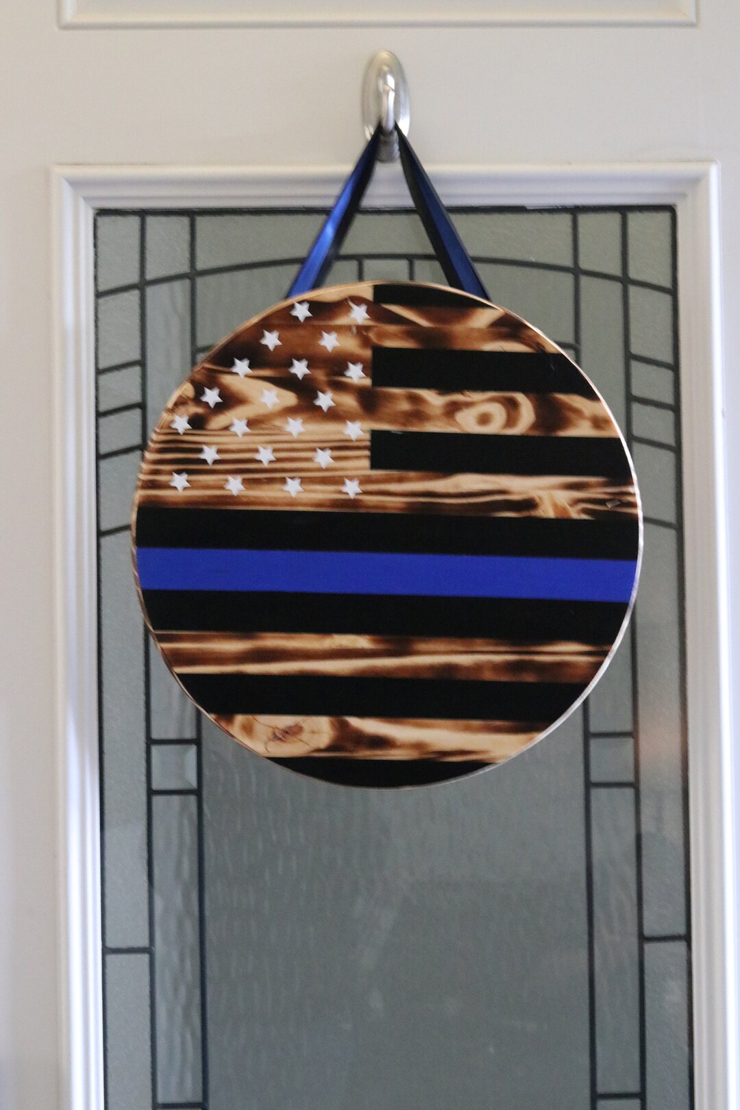 Thin Blue Line Flag Door Hanger - Etsy