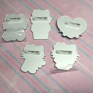 Cute Pink Kitty Acrylic Pins - Etsy