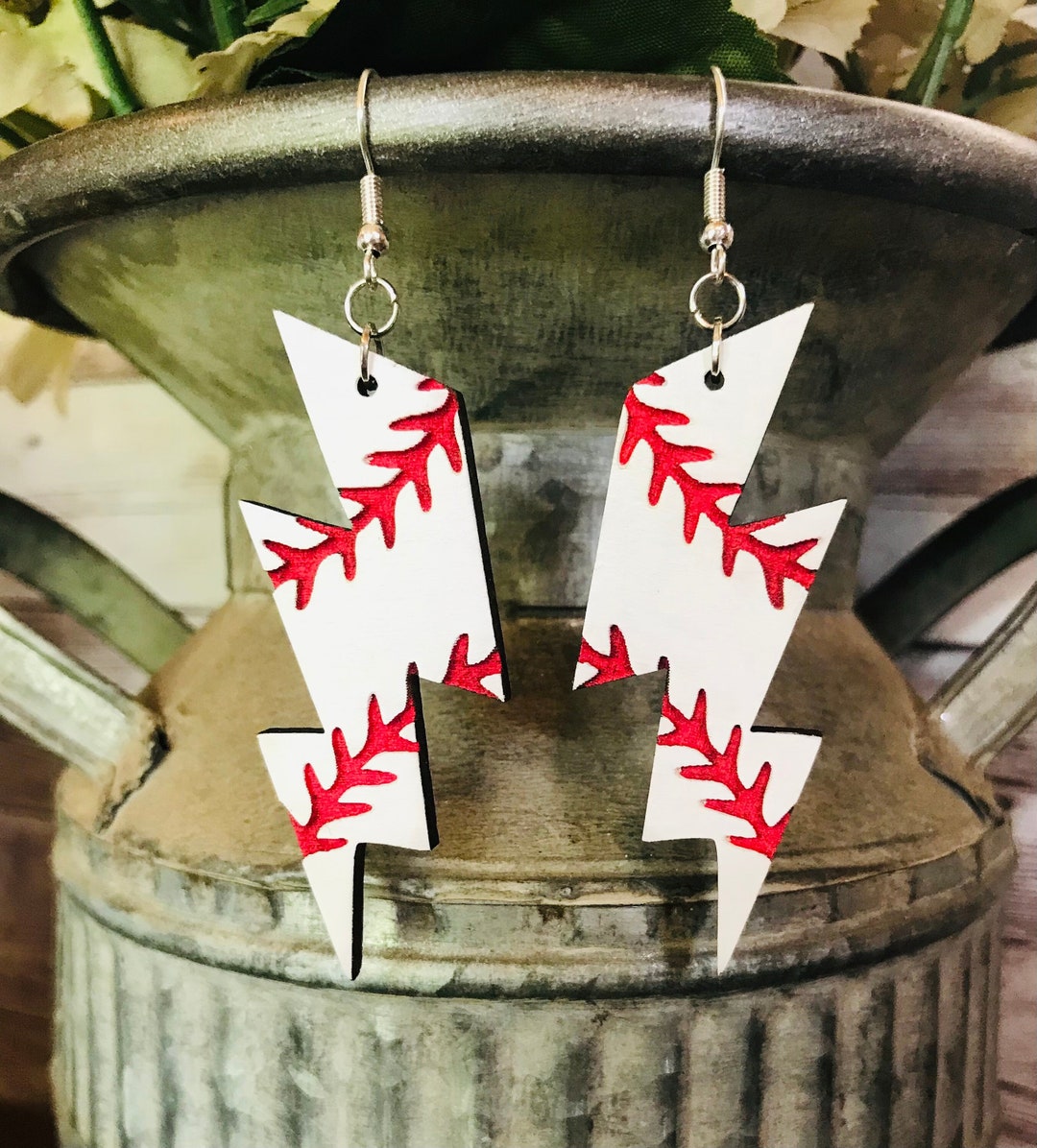 Baseball Lightning Bolt Earrings-digital File-svg ONLY - Etsy