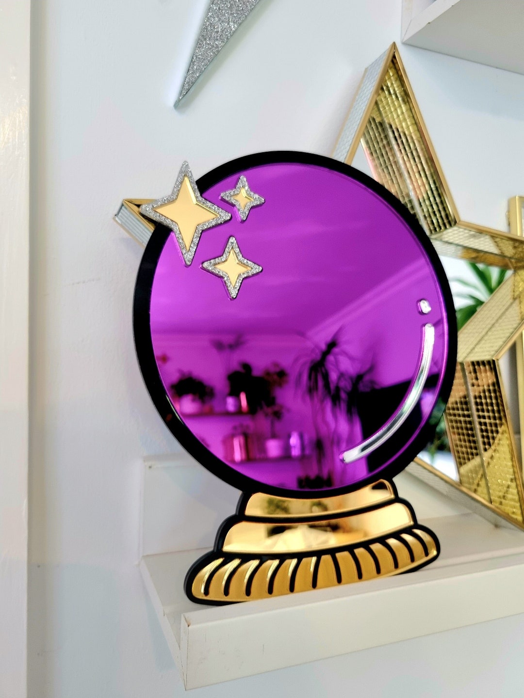 Handmade Crystal Ball Mirror | Wall Decor | Magic | Fortune Teller ...