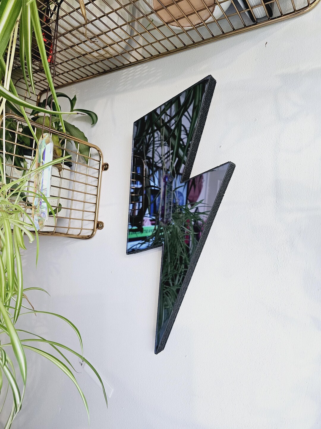 Black Lightning Bolt Mirror | Wall Decor | Eclectic | Thunderbolt ...
