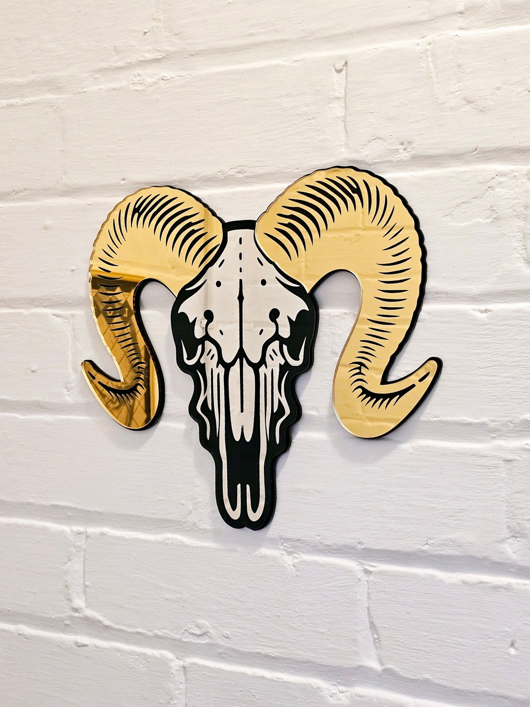 Ram Skull Mirror | Skeleton | Animal Skull | Bones | Gothic | Goth ...