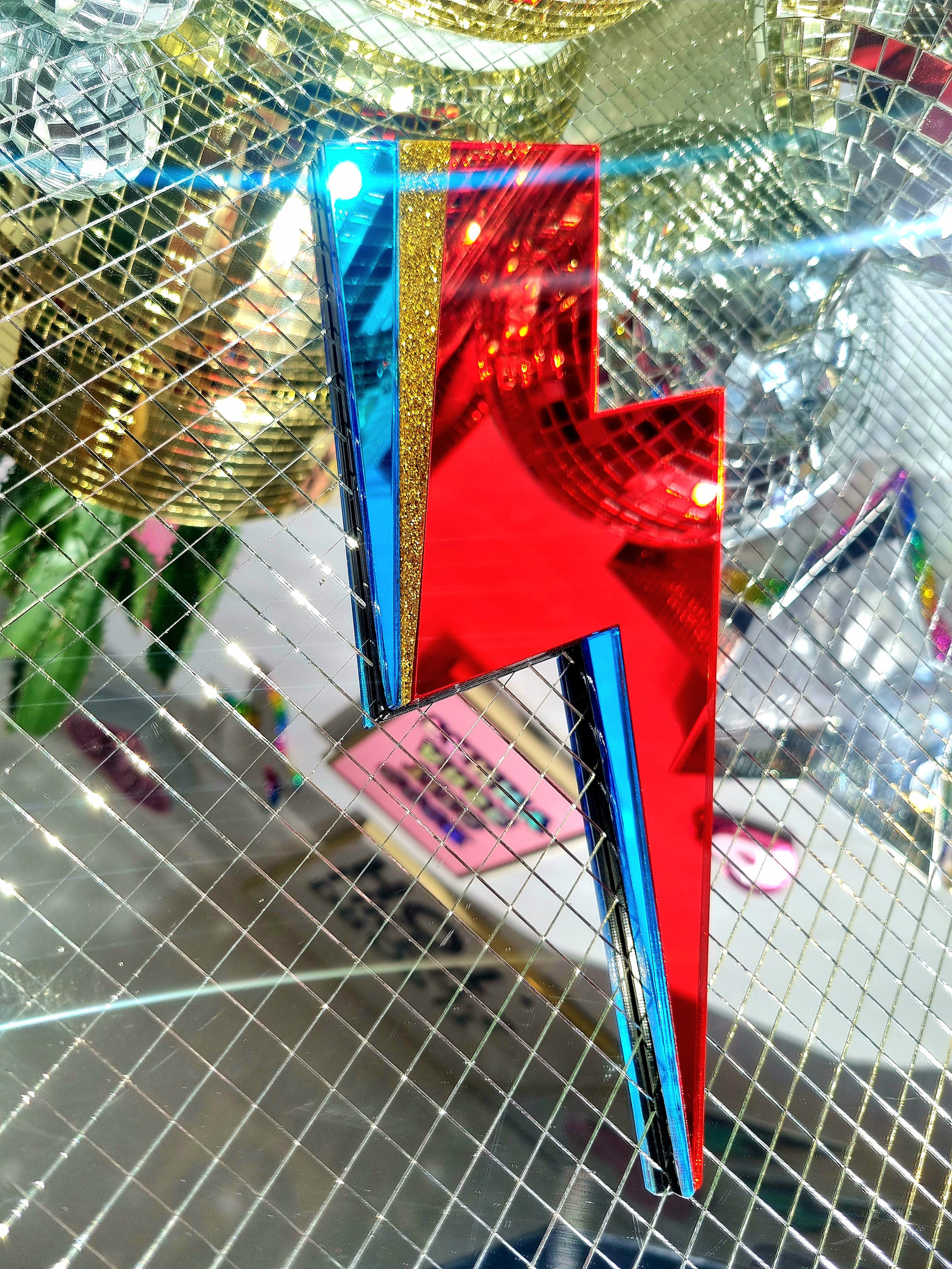 David Bowie Mirror: Aladdin Sane Lightning Bolt - Glam Rock Decor ...