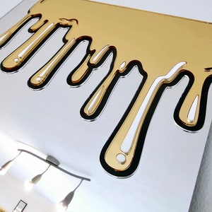 Drip Mirror Dripping Wall Art Gold Drip Pop Art Dopamine Decor Eclectic ...