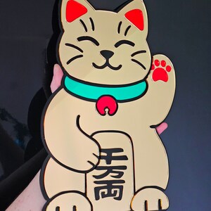 Gold Waving Cat Mirror: Japanese Maneki-neko Wall Decor - Etsy
