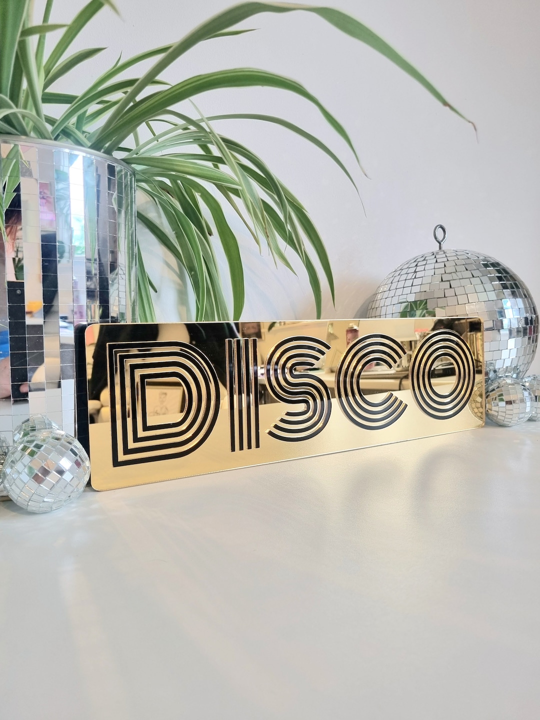 DISCO Mirror Wall Art | Customisable Mirror Decor | Door Sign | Signage ...