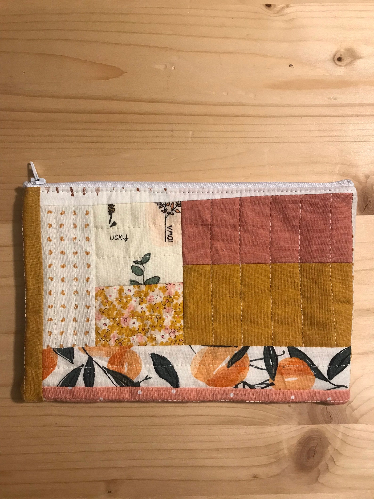 Handmade Quilted Zipper Pouch, Handmade Quilted Bag, Zipper Pouch ...