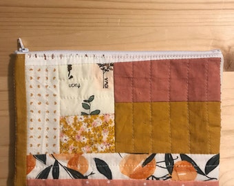 Quilted Zipper Pouch, Floral - Etsy