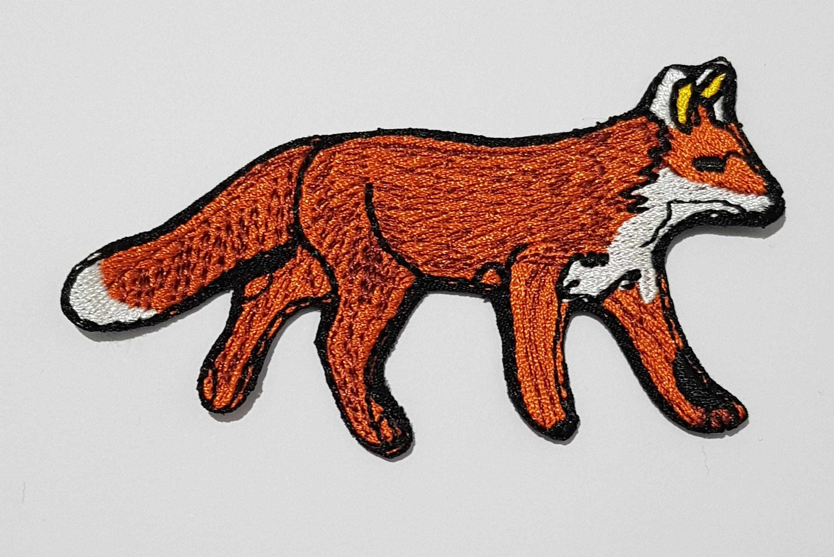 Embroidered Fox Iron on Badge Sew on Patch Animal Clothes Embroidery ...