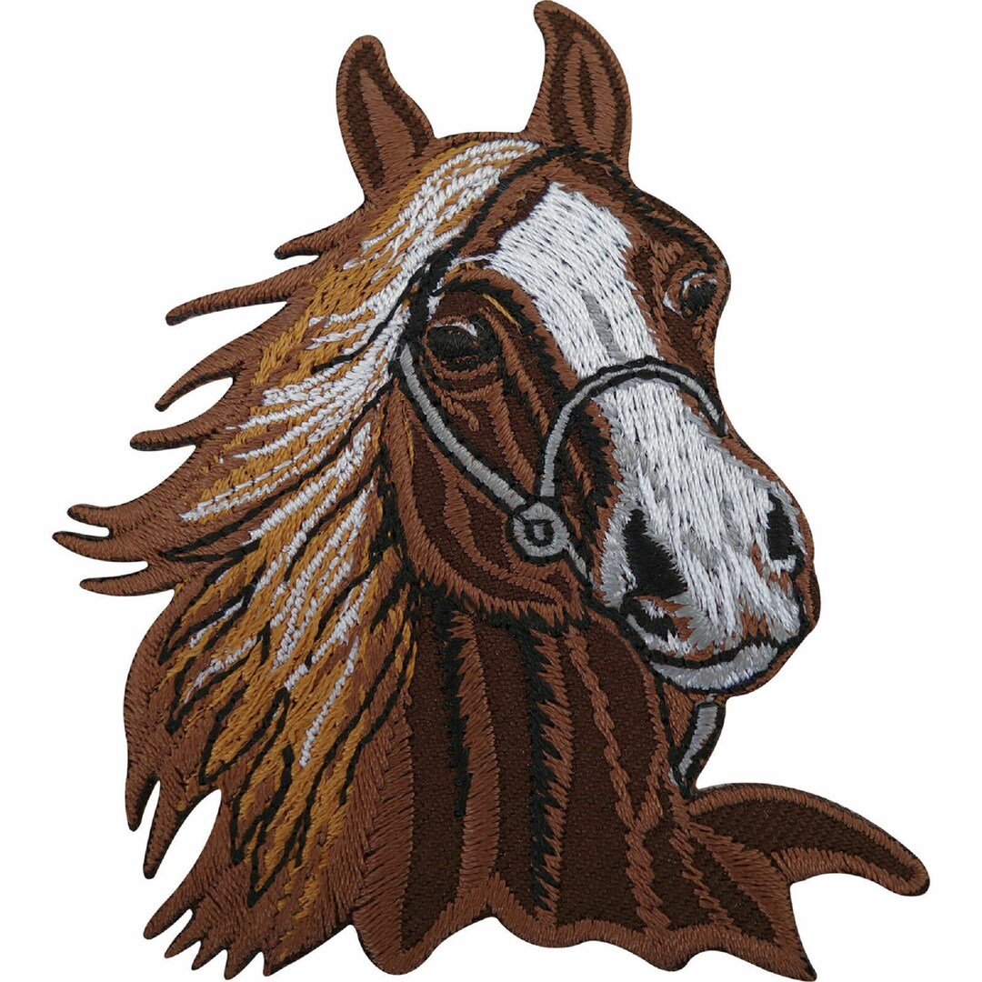 Horse Patch Embroidered Badge Iron on / Sew on Pony Riding Equestrian ...