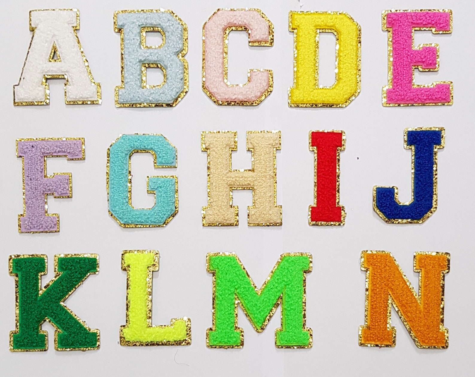 Chenille Patch Letter Patches Iron On Sew On Retro Alphabet Etsy