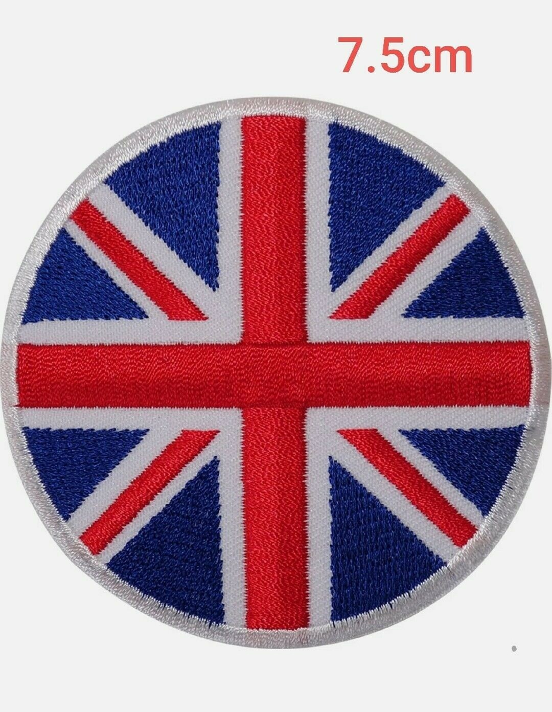 Round UK Flag Embroidered Iron / Sew on Patch Union Jack British T ...