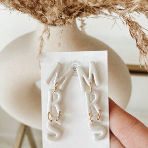 Bridal Earrings. Mrs Earrings. Gift for Her. Wedding Gift. Bachelorette ...