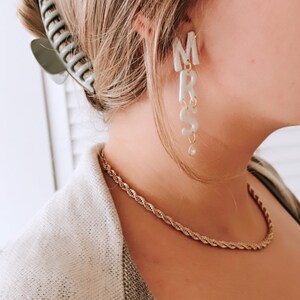 Bridal Earrings. Mrs Earrings. Gift for Her. Wedding Gift. Bachelorette ...