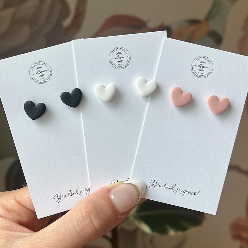 Teal Clay Heart Earrings - Etsy